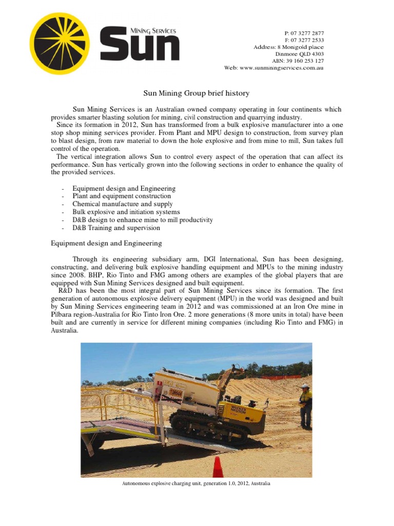 SUN Mining Service - WALA | Download Free PDF | Mining | Materials