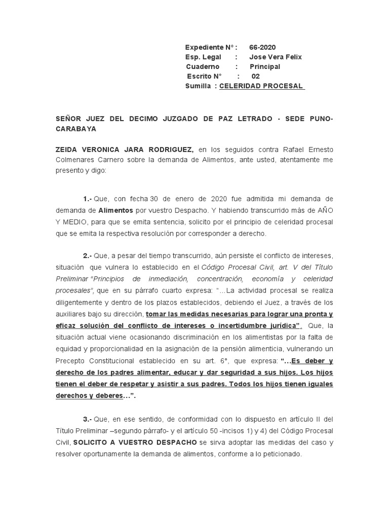 Escrito - Impulso Procesal | PDF | Ley procesal | Demanda judicial