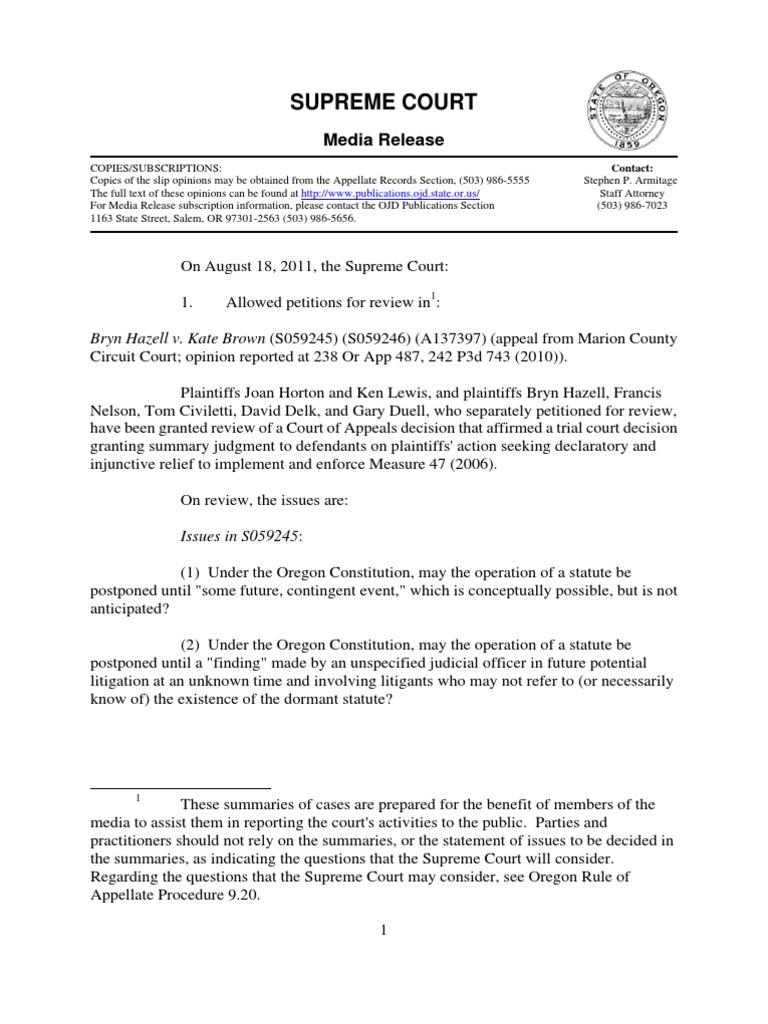 08-18-11 Supreme Court Conference Results Media Release-1 | PDF ...