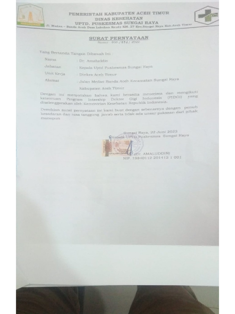 Contoh Surat Komitmen | PDF