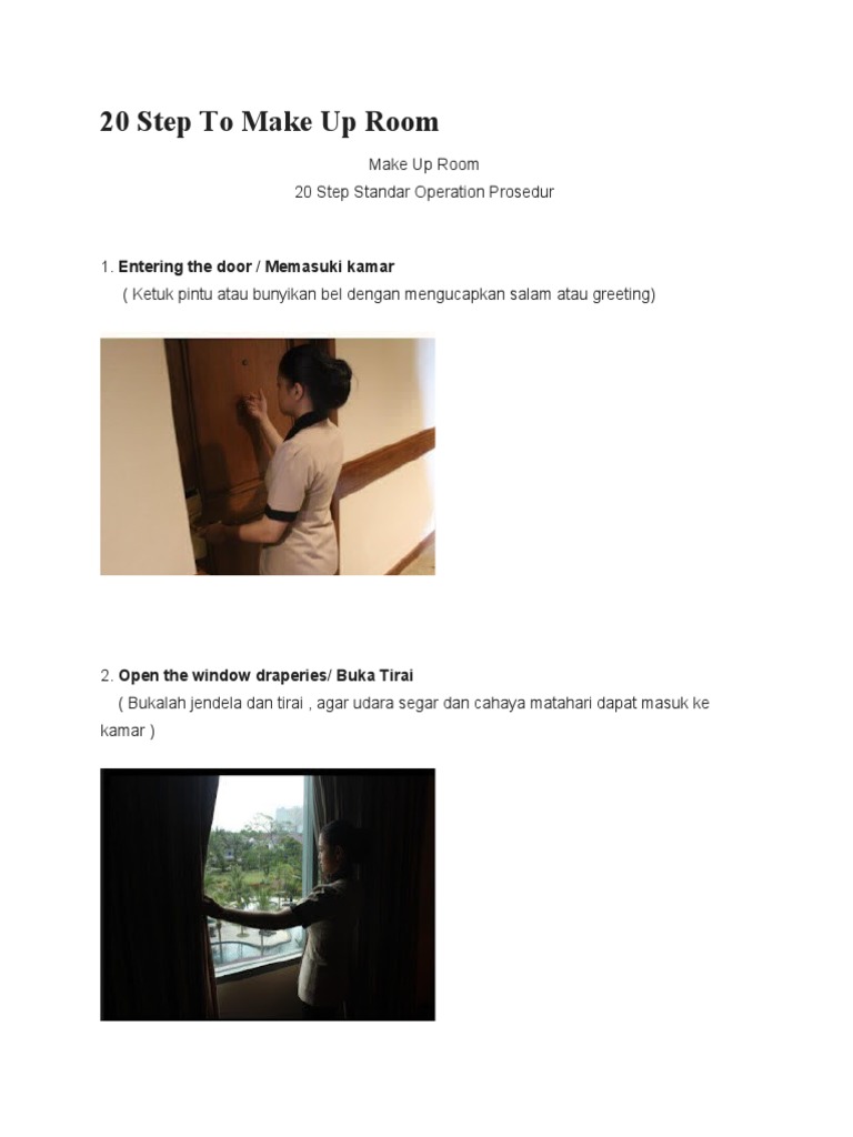 20 Langkah Prosedur Make Up Room | PDF | Griya & Taman | Seni