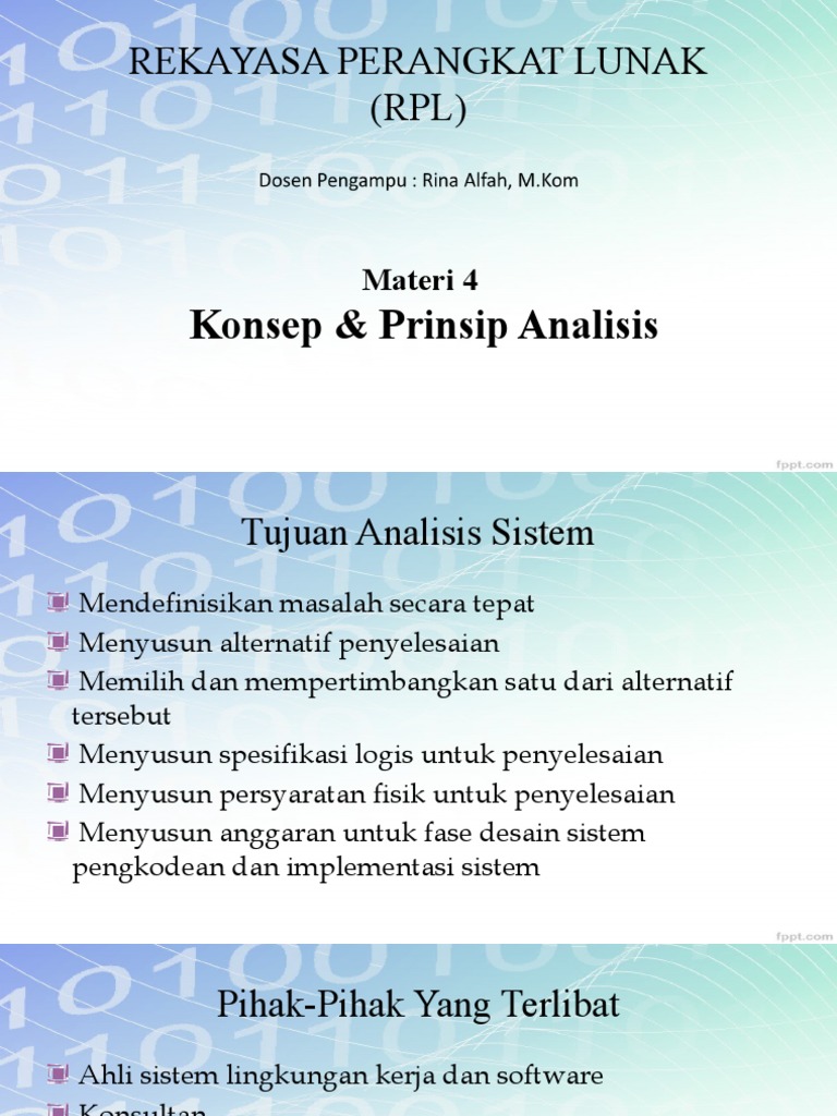 Materi RPL 4 Konsep Prinsip Analisis | PDF