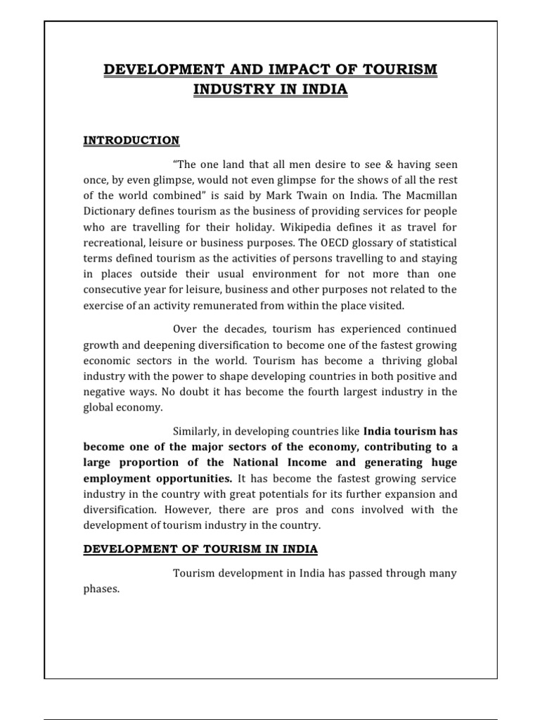 Tourism Projects for Students in India | PDF | Tourism | Water Resources