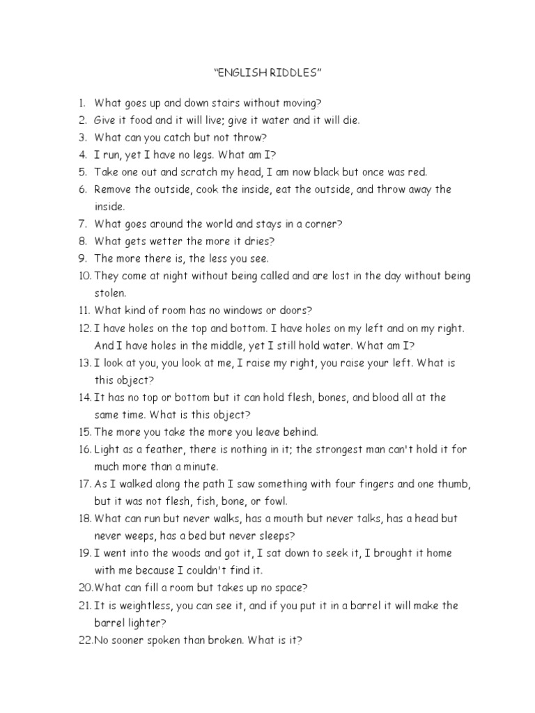 English Riddles | PDF