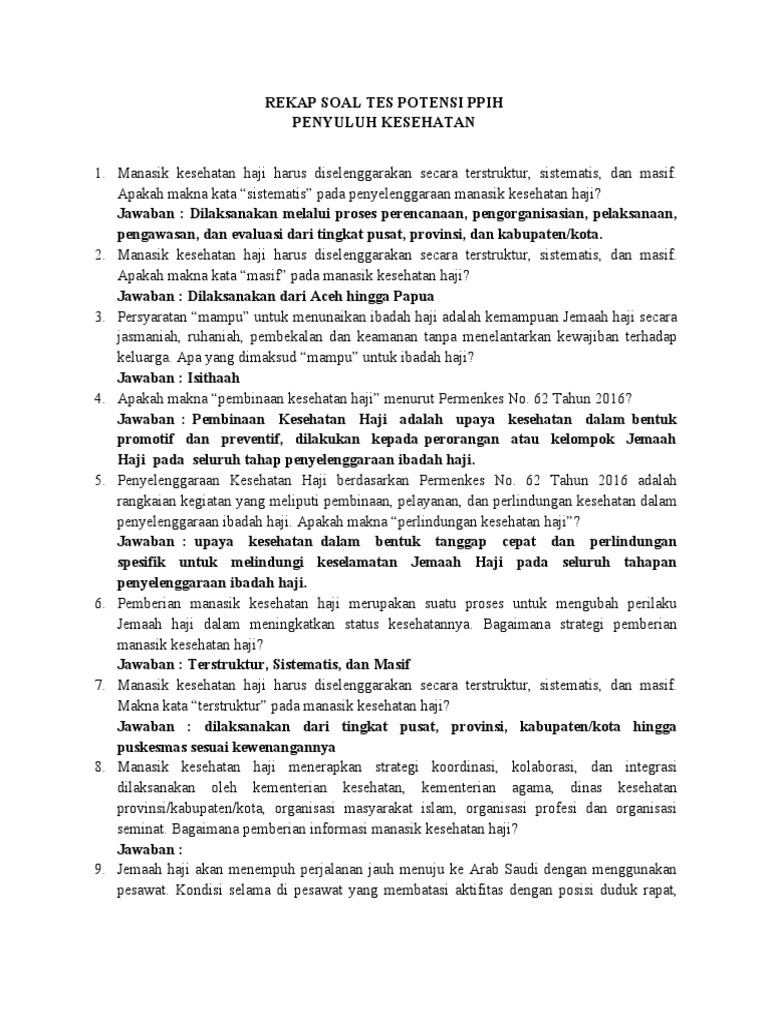 Rekap Soal Tes Potensi Ppih Kesehatan | PDF