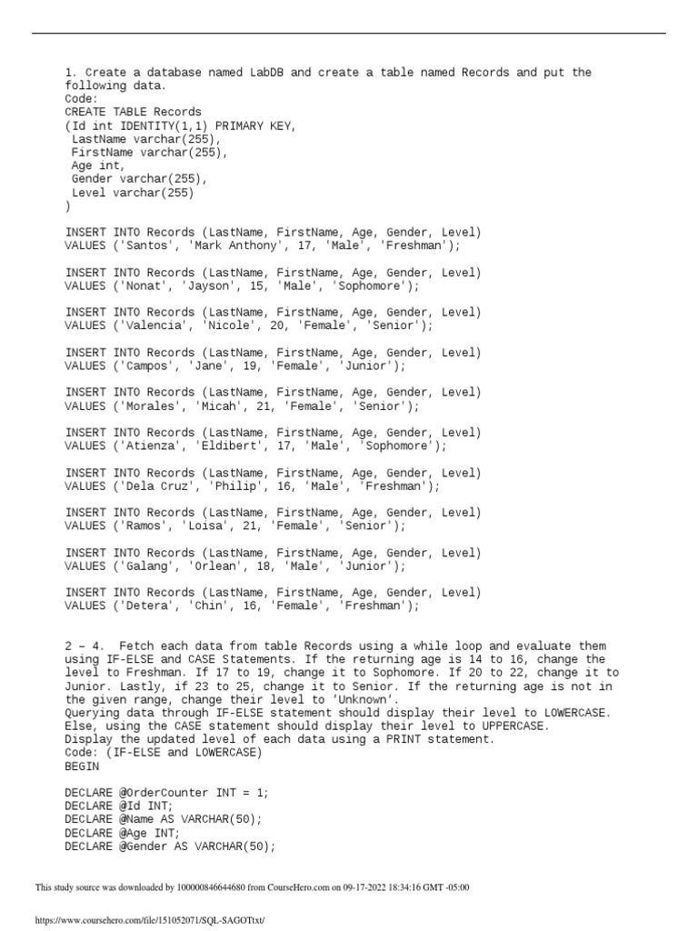 SQL Sagot | PDF | Computer Data | Software Engineering