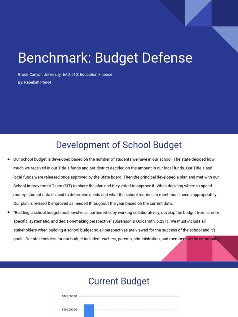 Topic 6 - Pierce - Benchmark - Budget Defense | PDF | Teachers | Schools