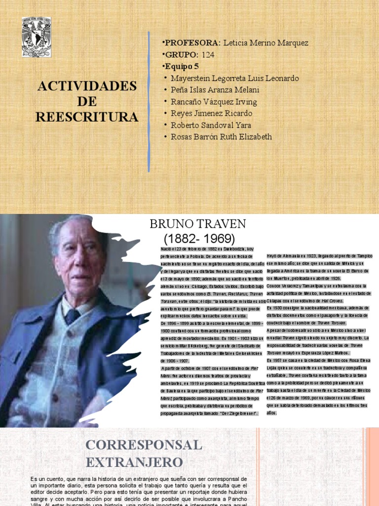 Biografía y obras de Bruno Traven y Rojas | PDF | Historia | Clásicos
