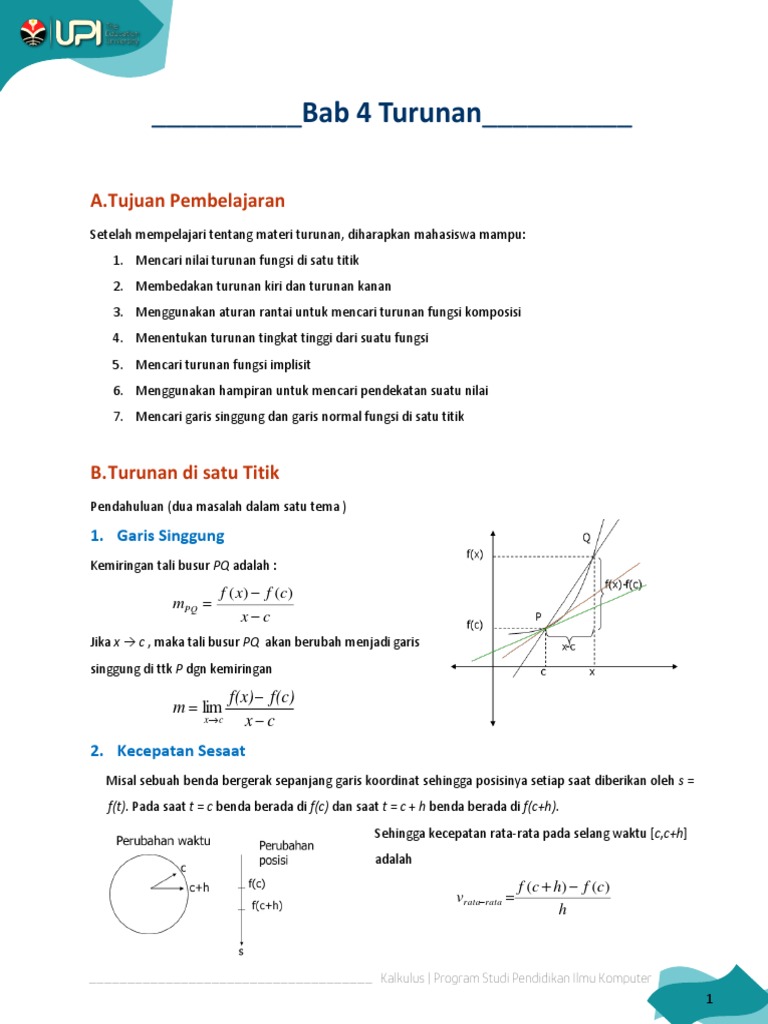 Bab 4 Turunan | PDF