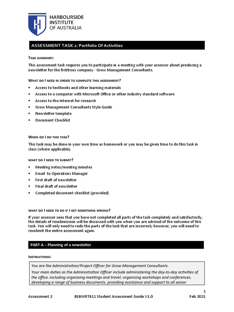BSBWRT411 - Assessment Task 2 | PDF | Memorandum | Proofreading