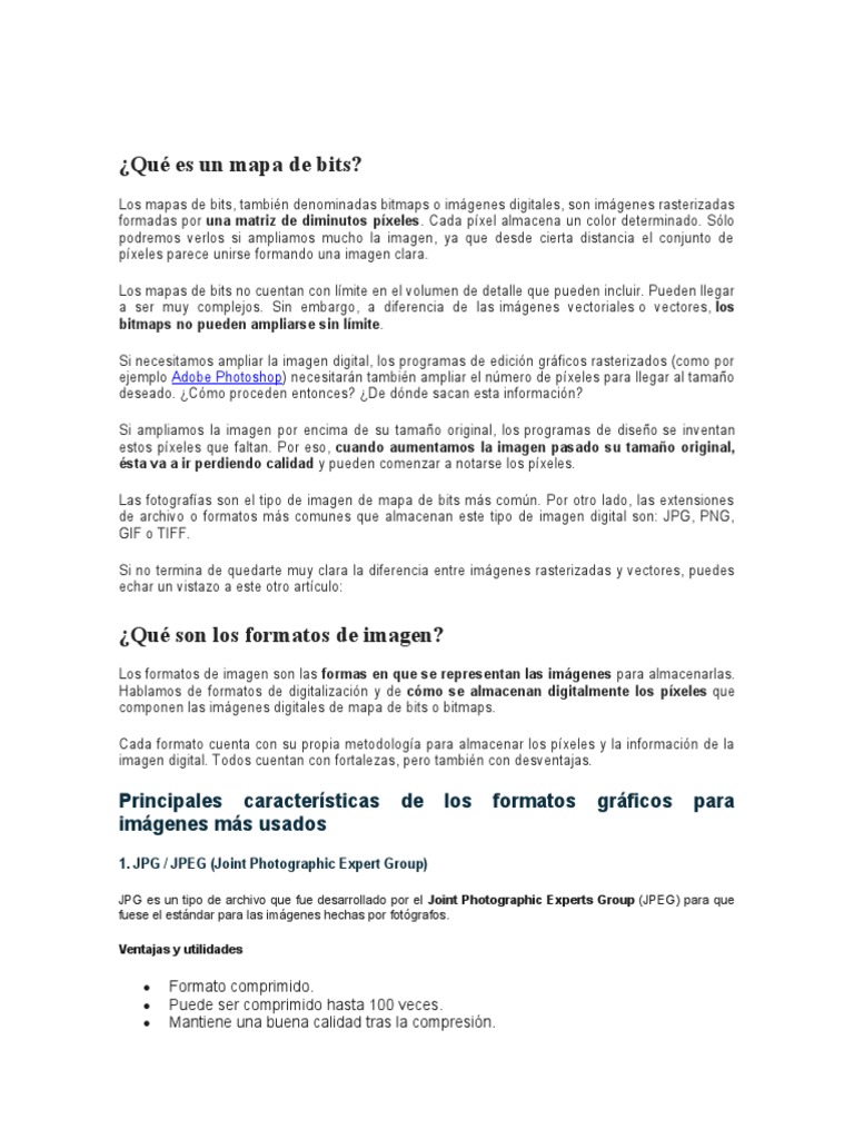 ¿Qué Es Un Mapa de Bits | PDF | Archivo de computadora | Ciencias de la ...