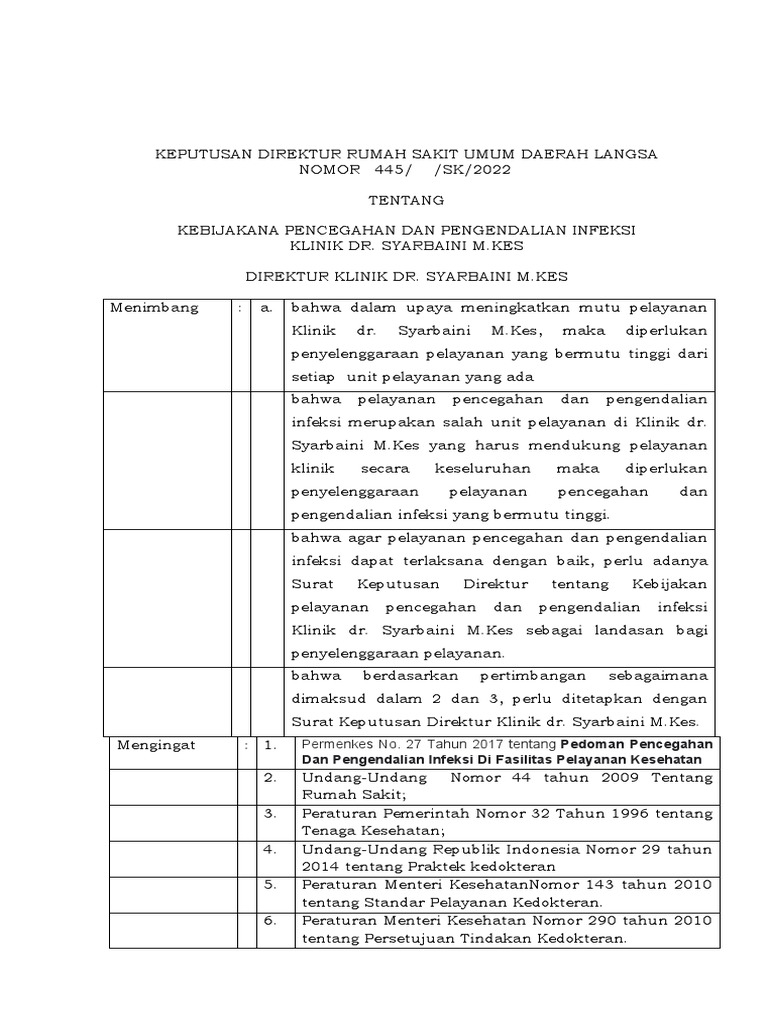 SK Kebijakan Ppi Klinik | PDF