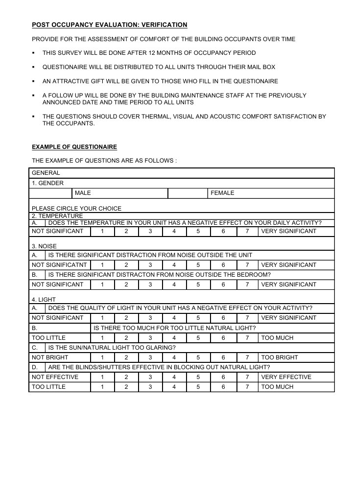 GBI Post Occupancy Evaluation | PDF