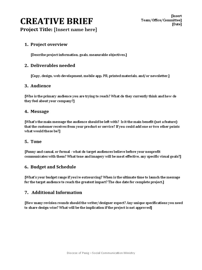 Creative Brief Template | PDF