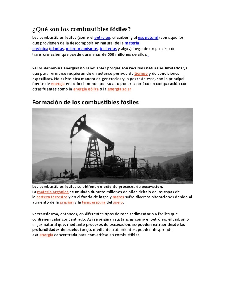 Qué Son Los Combustibles Fósiles | PDF | Combustibles fósiles | Gas natural