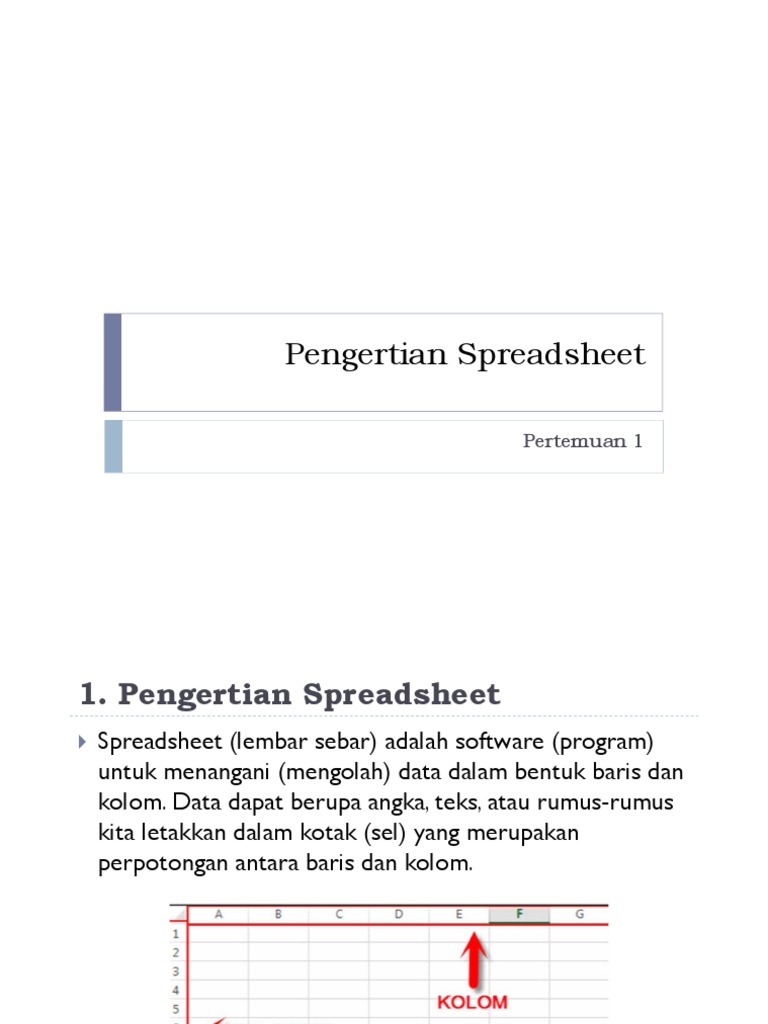 Materi Spreadsheet (Excel) | PDF