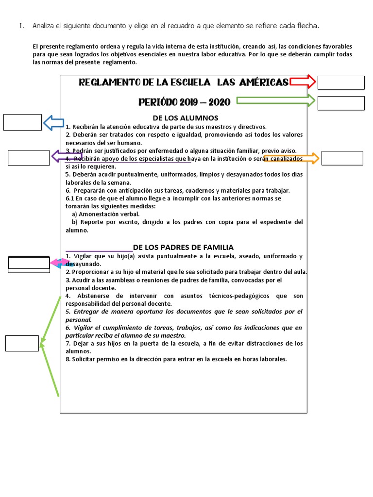 Actividades para El Reglamento Escolar | PDF | Verbo