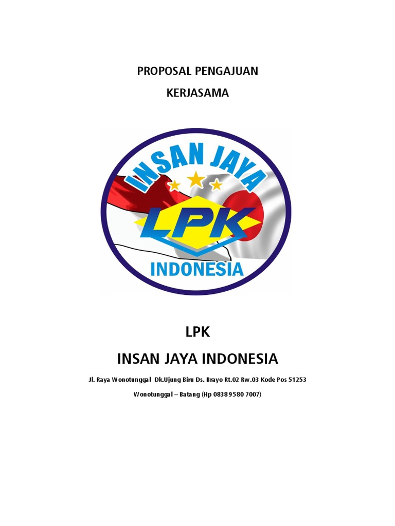 Proposal Kerjasama LPK Insan Jaya | PDF