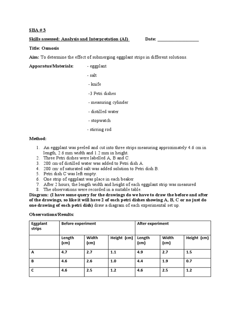 Biology SBA | PDF | Chemistry | Physical Sciences