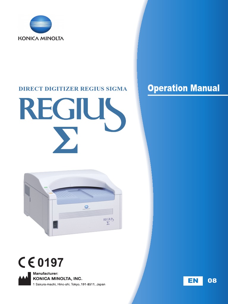 Regius Sigma Operation Manual - English - A1p6ba01en08 | PDF ...