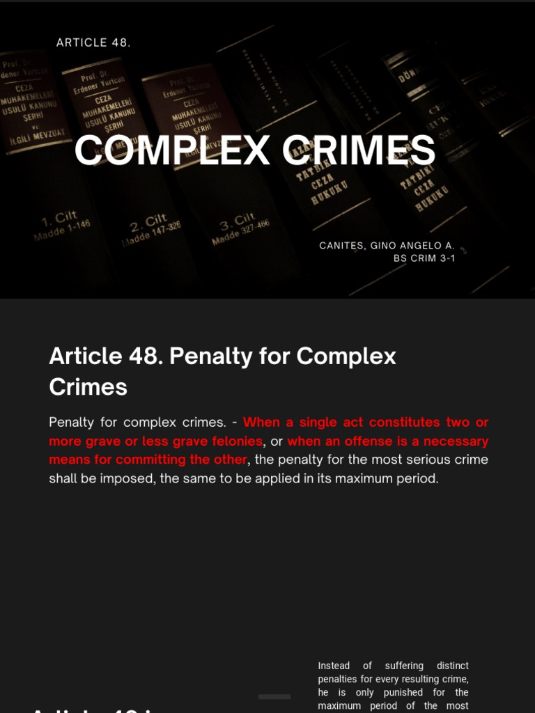 Complex Crimes | PDF | Felony | Crimes