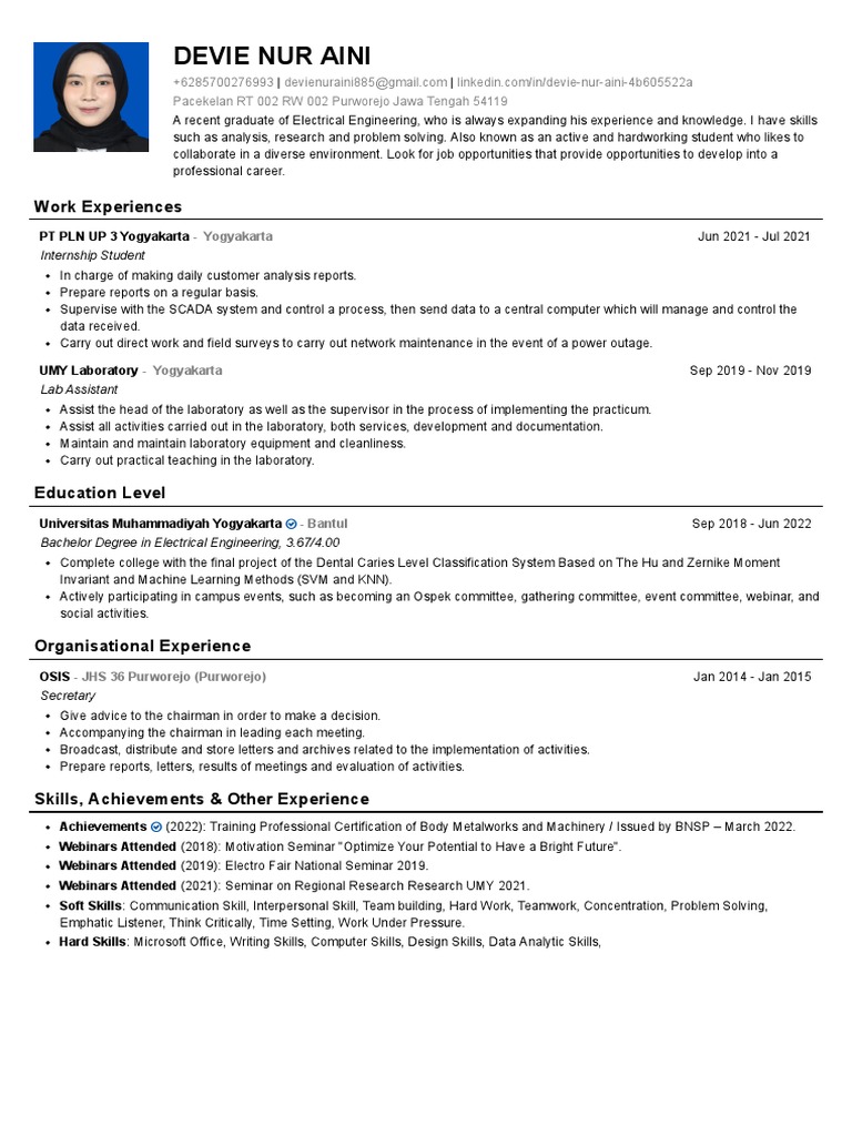 Recent Electrical Engineering Graduate Seeks New Opportunities | PDF ...