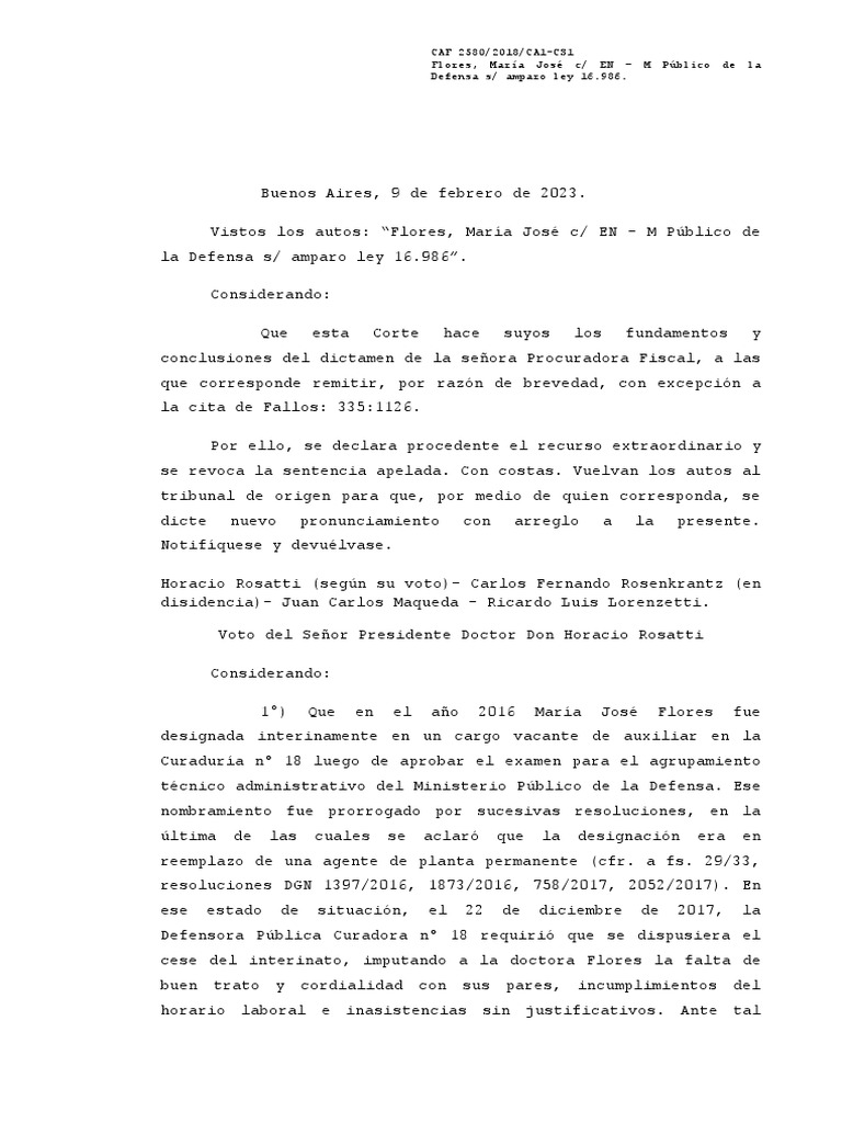 Fallo - Tomo Caf 002580 - 2018 - CS001 | PDF | Sentencia (ley) | Derechos humanos