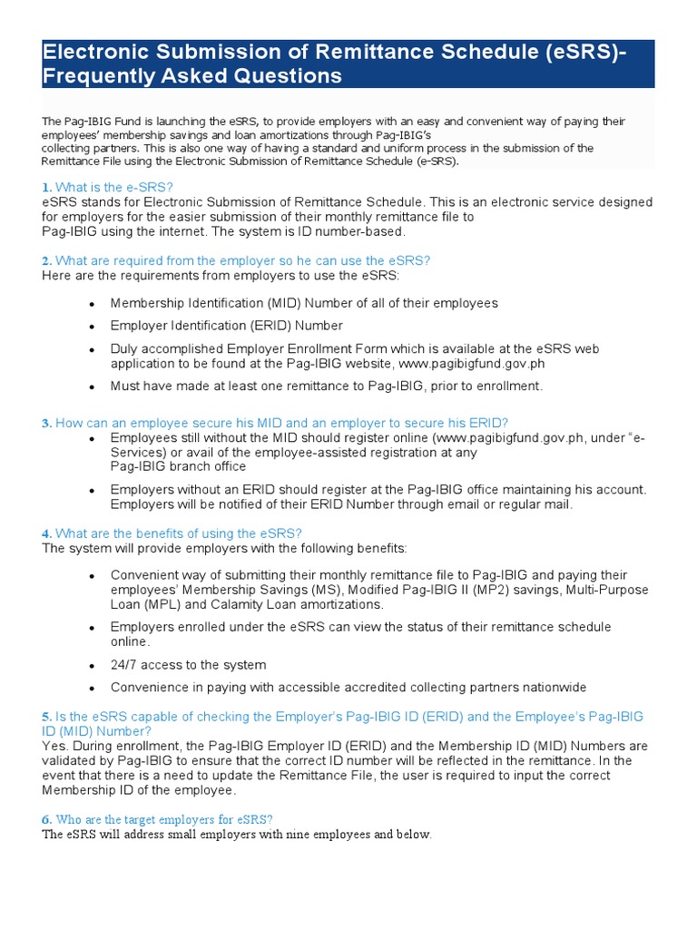 eSRS Guide | PDF | Computing | Service Industries