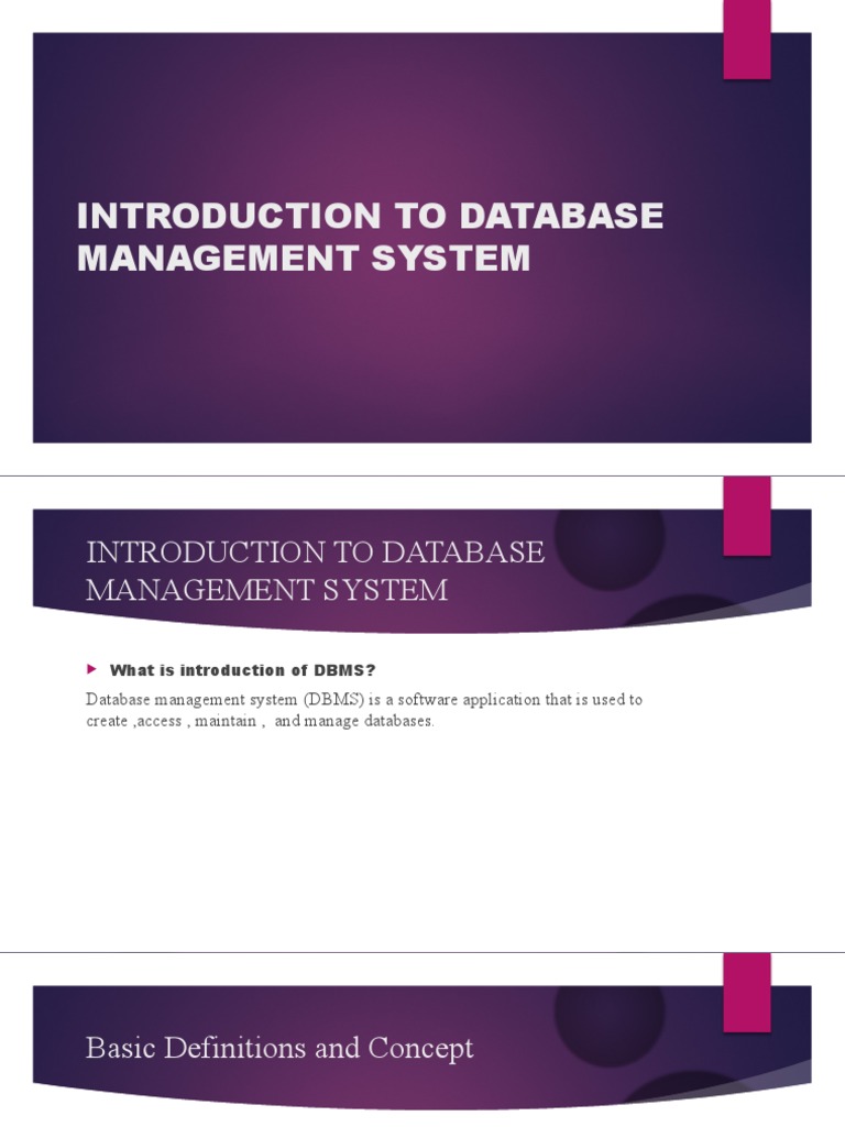 Introduction To Database Management System | PDF | Databases | Relational Database
