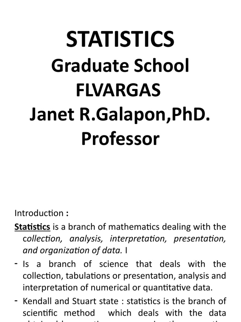Statistics Essentials for Graduate Students | PDF | Sampling ...