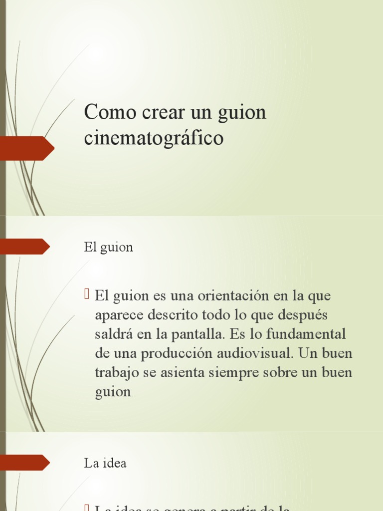Cómo crear un guion cinematográfico | PDF