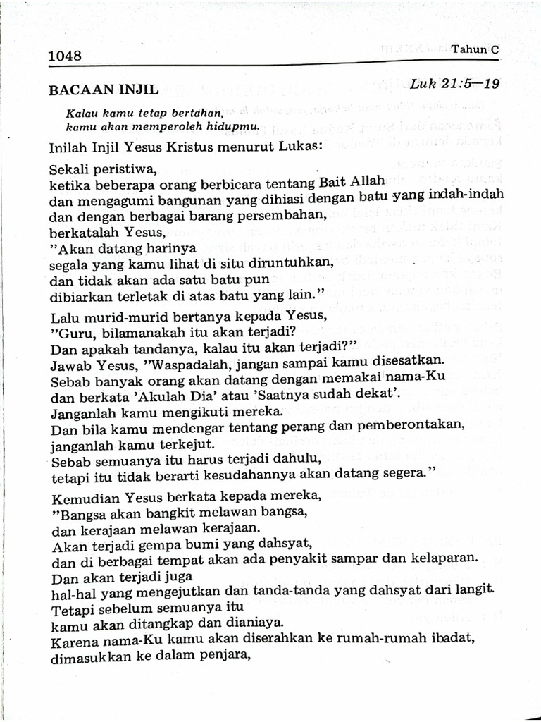 Bacaan Injil Lomba Lektor | PDF