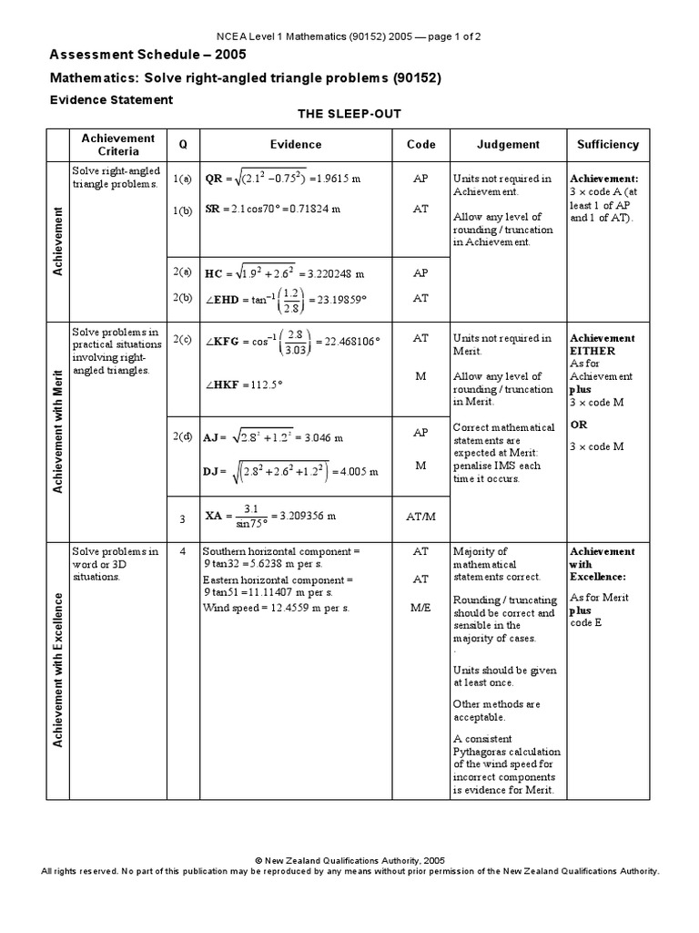 Right-Angled Triangles Exam-05-Ms | PDF | Mathematics | Elementary Geometry