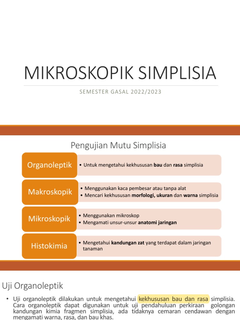 Uji Mikroskopik Simplisia | PDF
