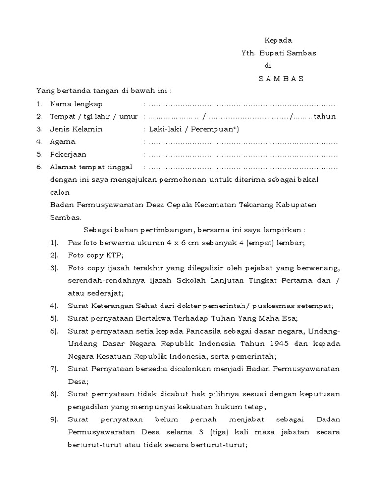 Dokumen kelengkapan BPD | PDF