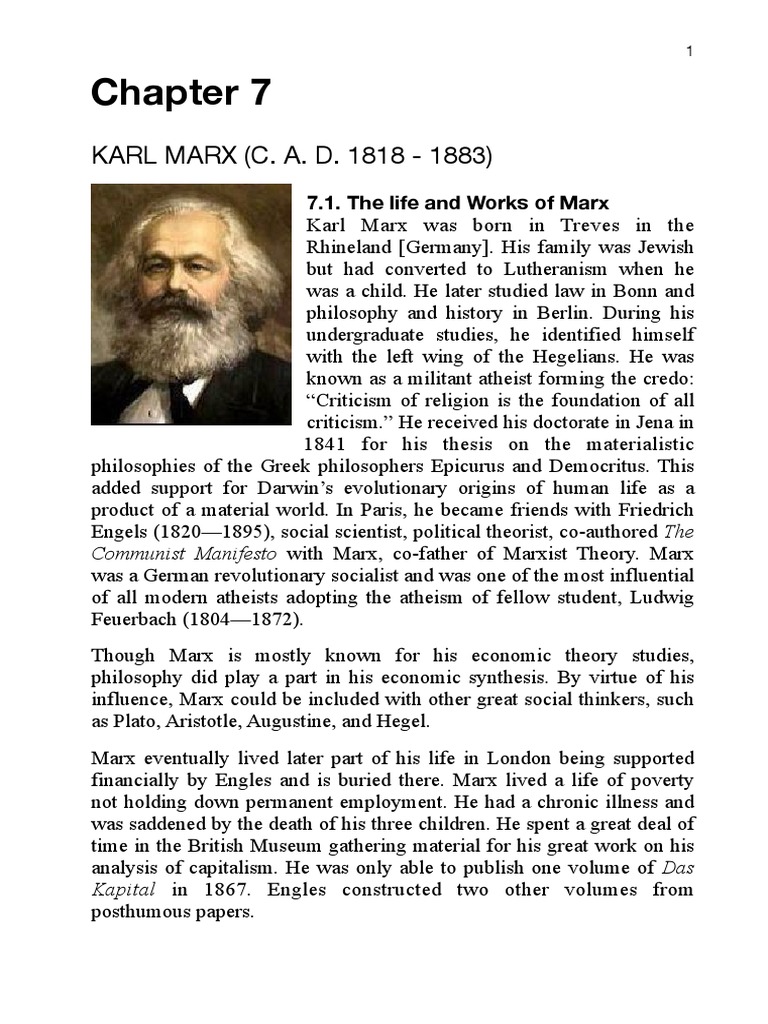 Chapter7 Karl Marx | PDF | Karl Marx | Atheism