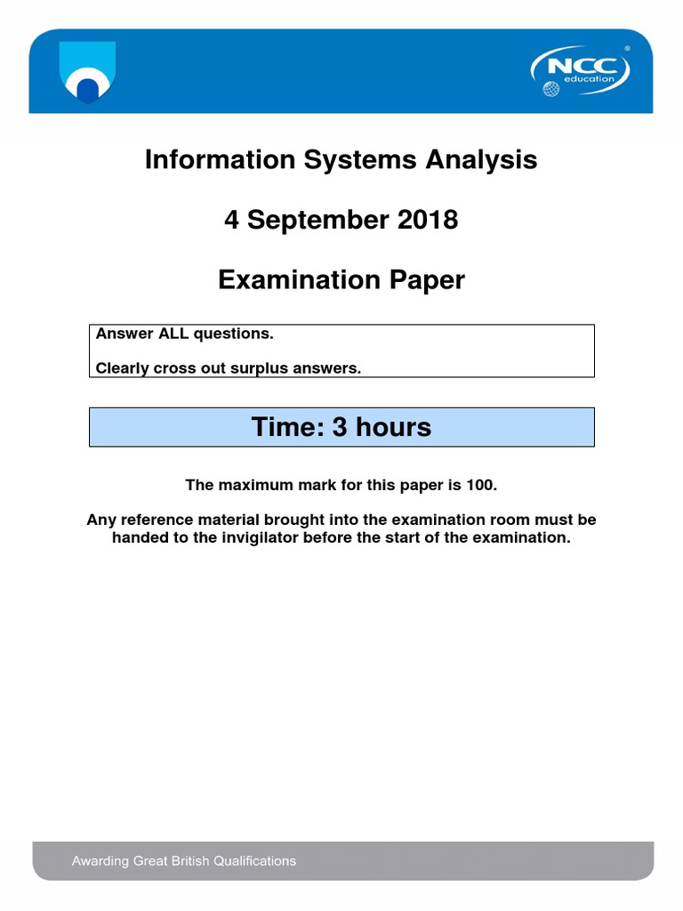 ISA Exam Autumn 2018 | PDF | Methodology | Information System