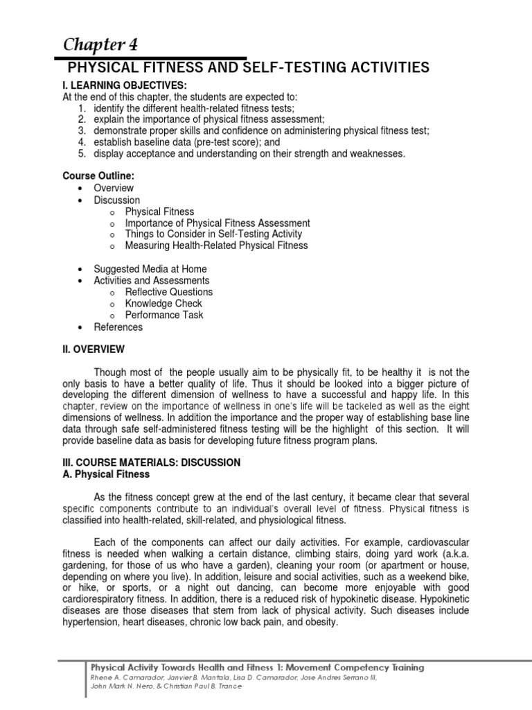 Health-Fitness Assessment & Self-Testing | PDF | Body Mass Index ...