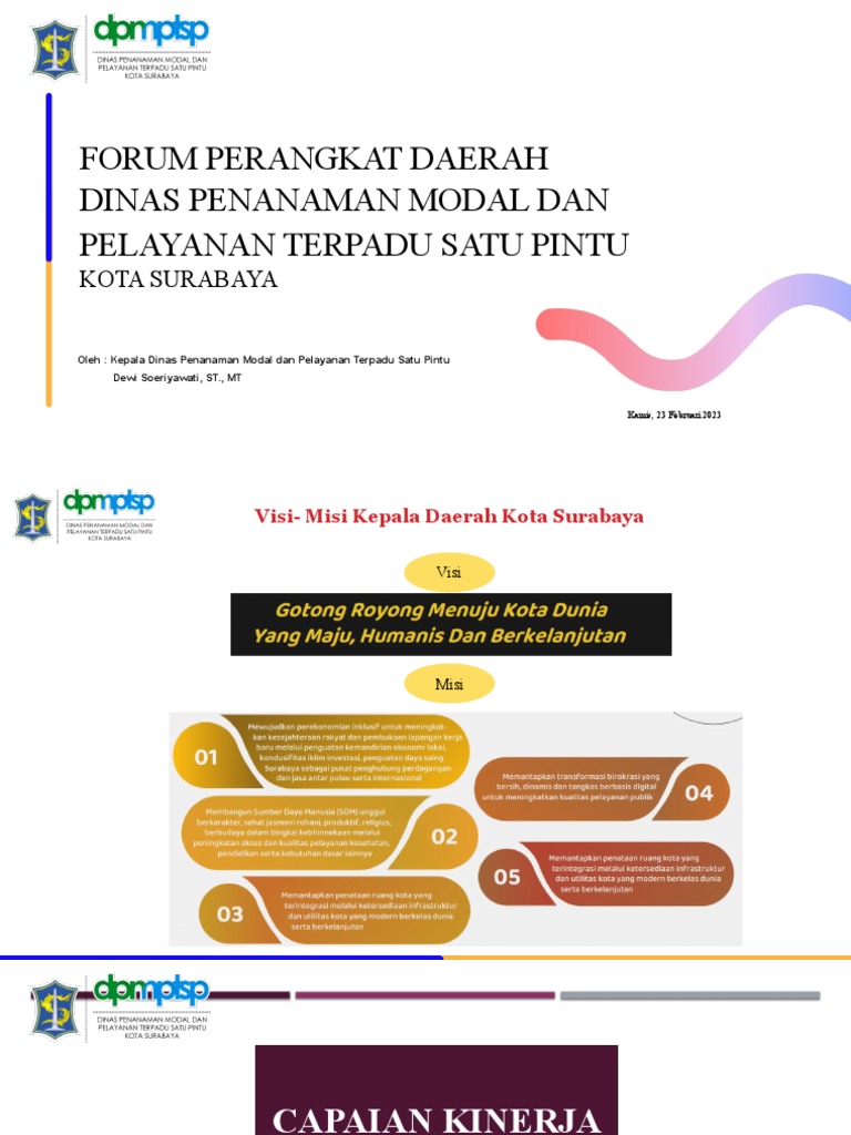 Paparan FPD DPMPTSP | PDF | Bisnis
