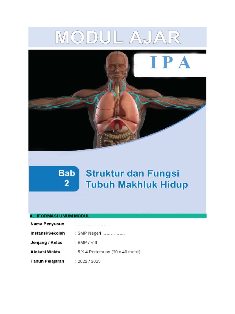 Ma Bab 2 Struktur Dan Fungsi Tubuh Makhluk Hidup Pdf 