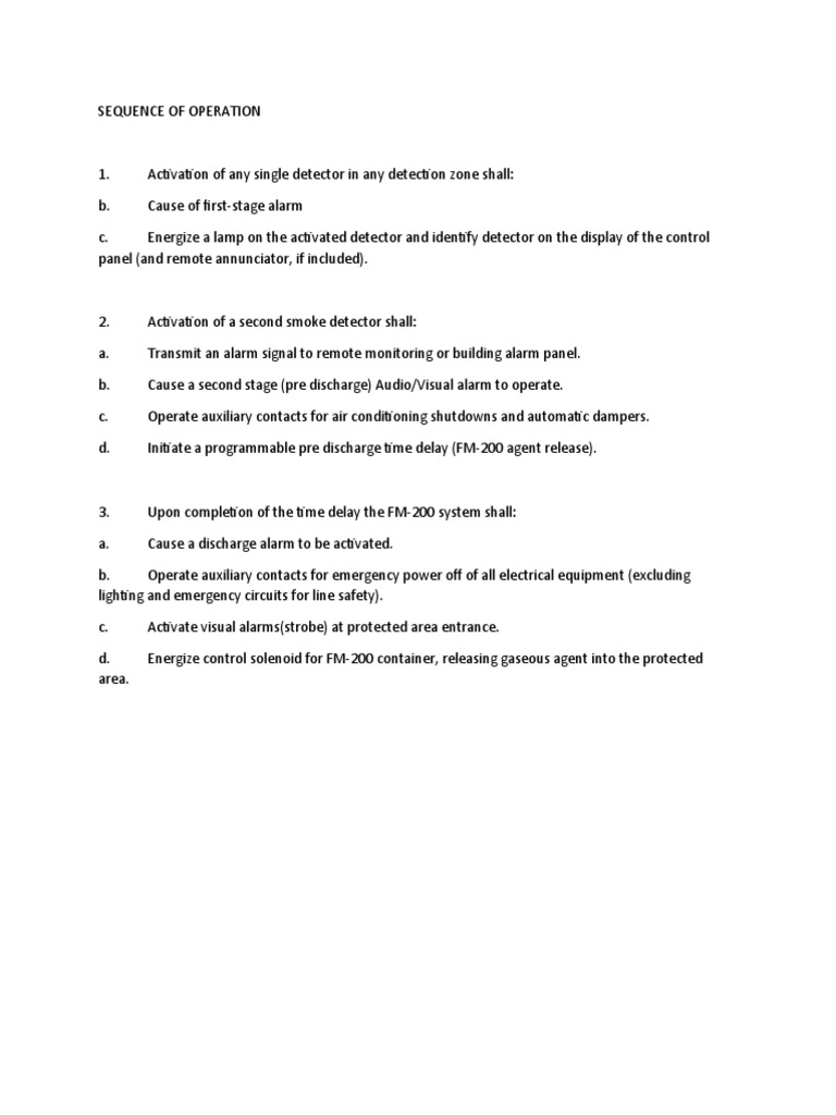 Sequence of Operation | PDF
