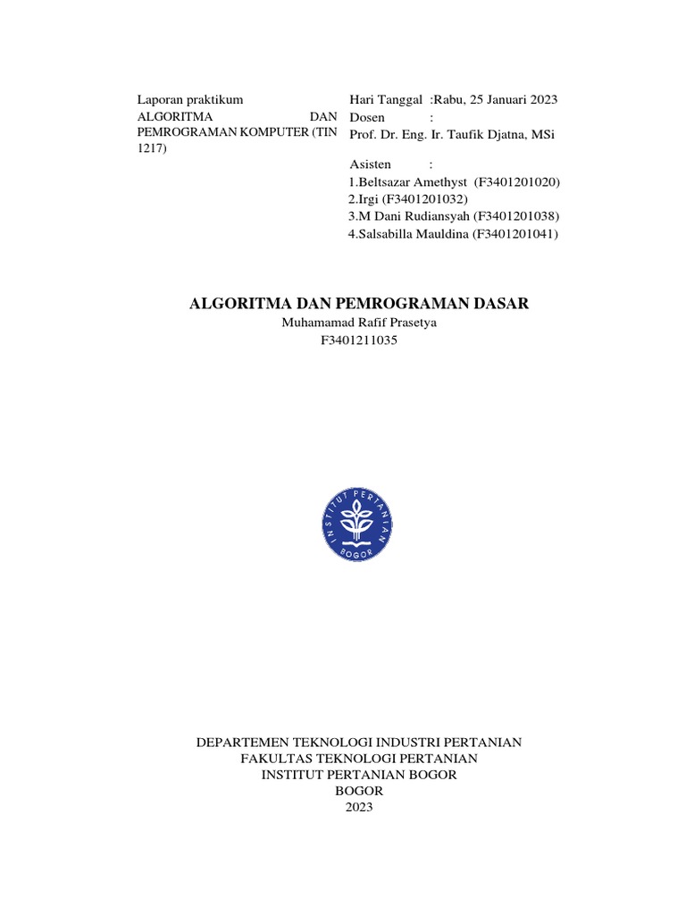 F3401211035 - Muhammad Rafif Prasetya - LAPORANBAB2 | PDF | Seni | Teknologi & Rekayasa