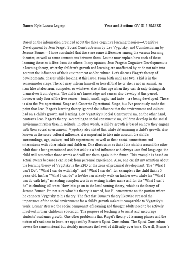 Cognitive Learning Theory | PDF | Constructivism (Philosophy Of ...