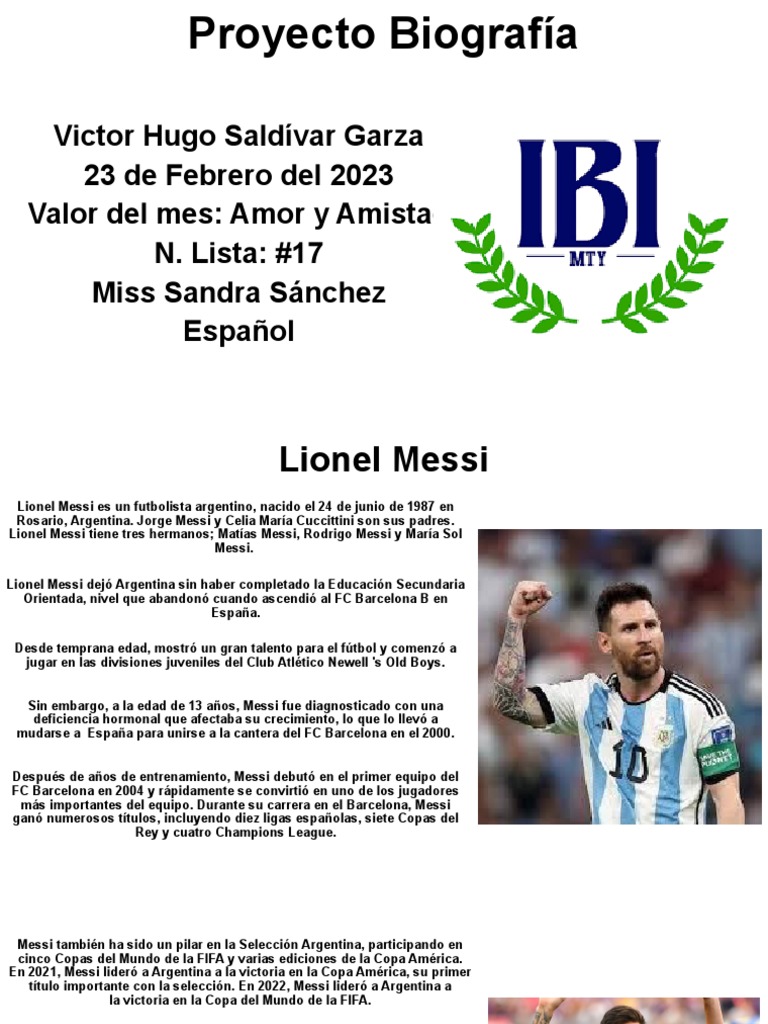 Biografía de Lionel Messi | Descargar gratis PDF | Lionel Messi | FC ...