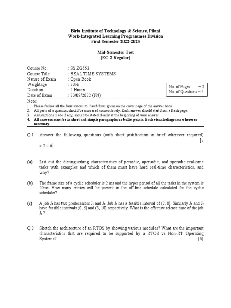 Ss Zg553 Ec-2r First Sem 2022-2023 | PDF | Applied Mathematics | Software Engineering