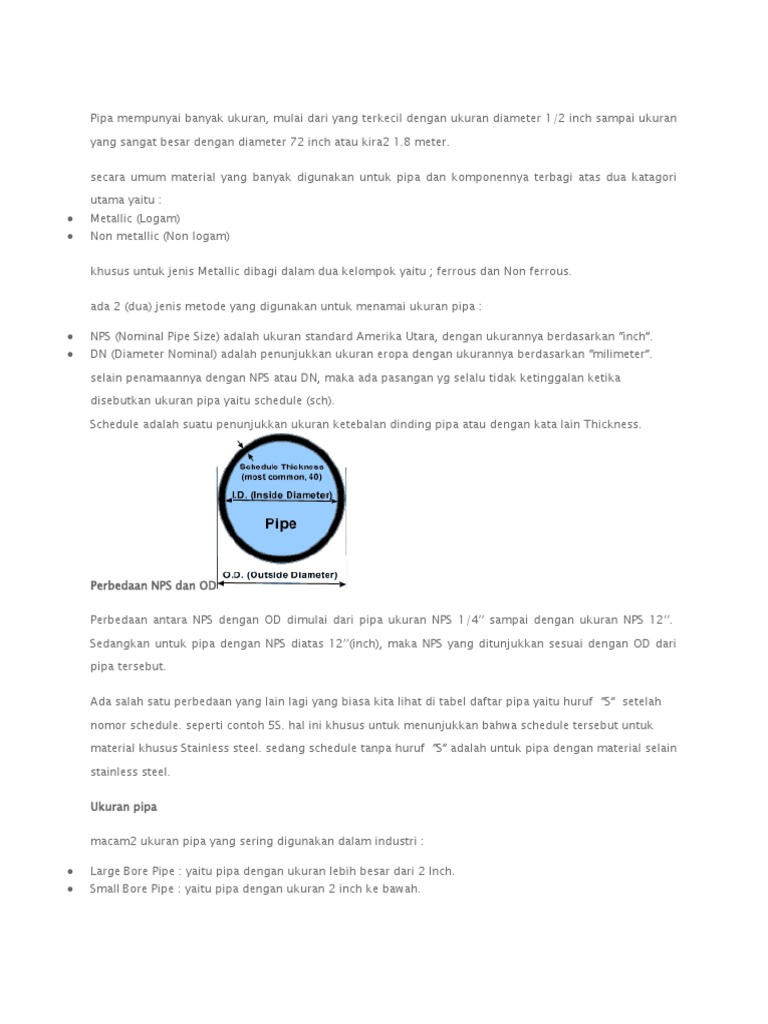 Jenis Pipa Dan Ukurannya | PDF
