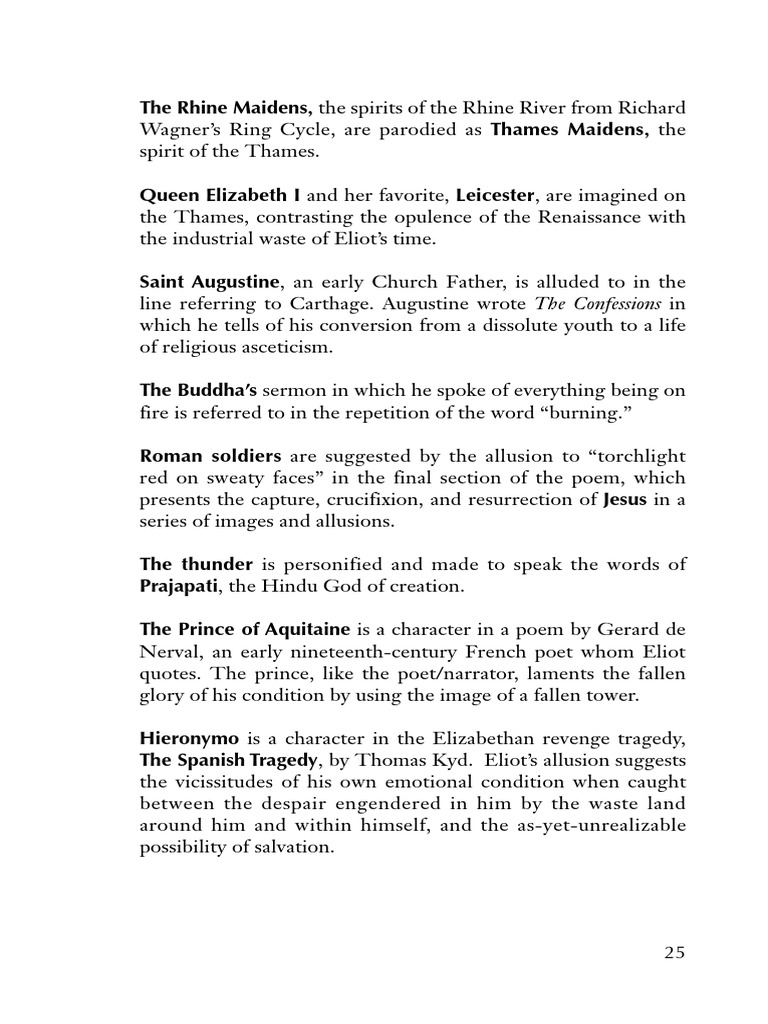 Eliot's Allusions in The Waste Land | PDF