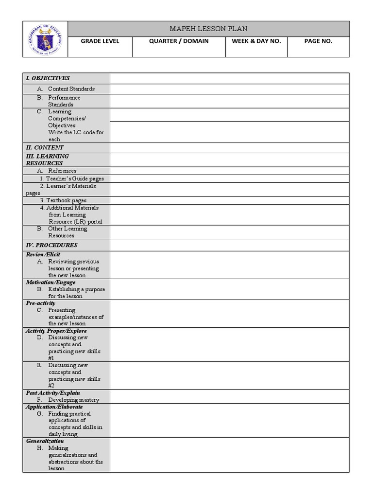 Lesson Plan Layout | PDF