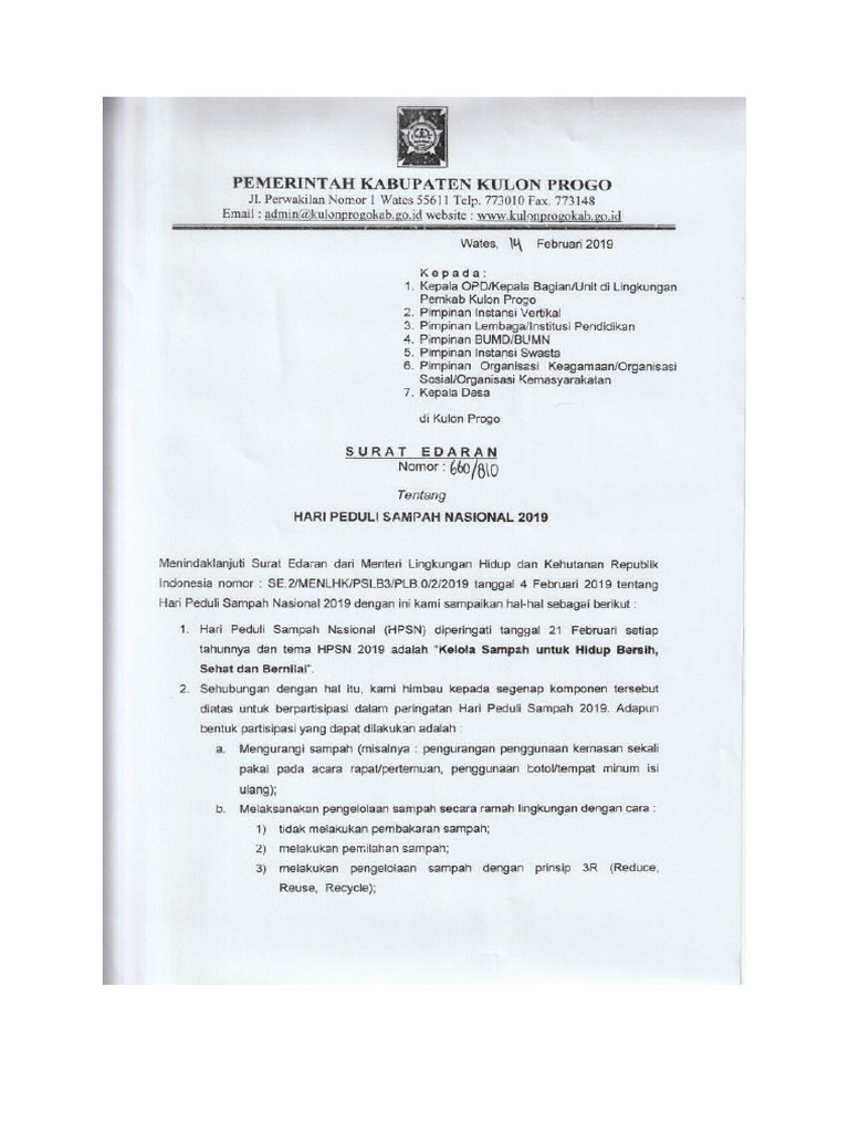 Contoh Surat Edaran | PDF