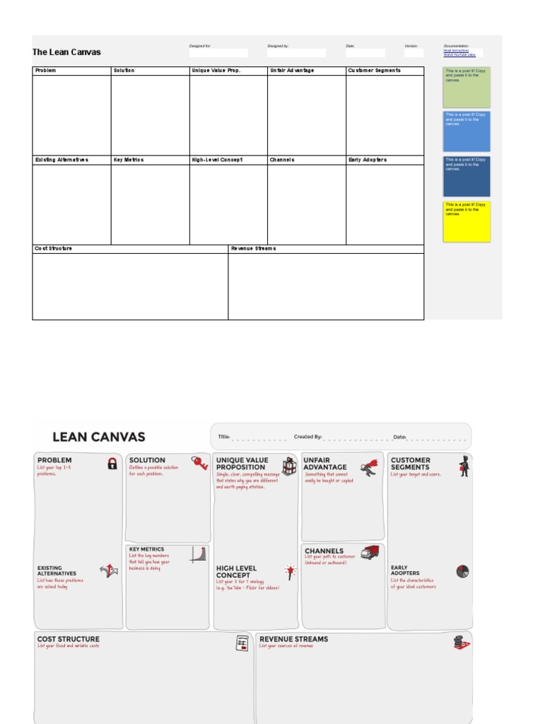 5ff288c83d12e Lean Canvas | PDF | Communication | Mass Media